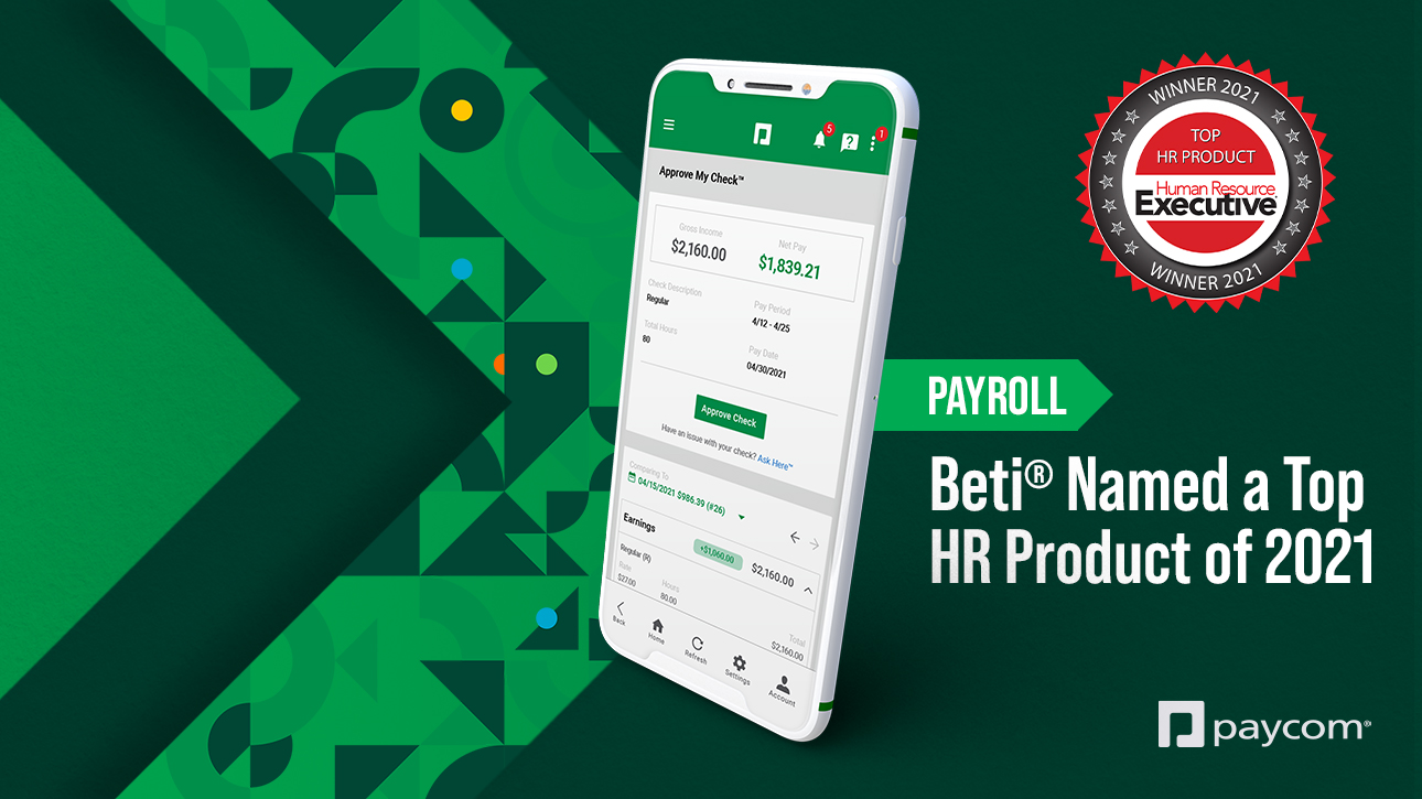 Beti® Named a Top HR Product of 2021 | Paycom Blog